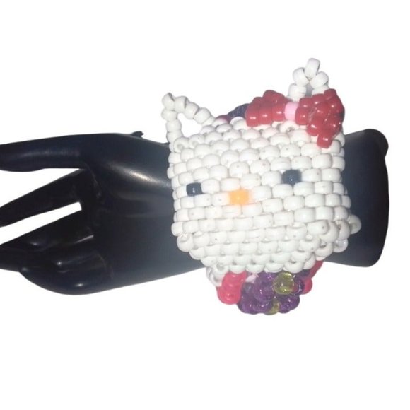 Handmade | Jewelry | Kandi Rotating Cuff 3d Kandi Rave Kitty ...